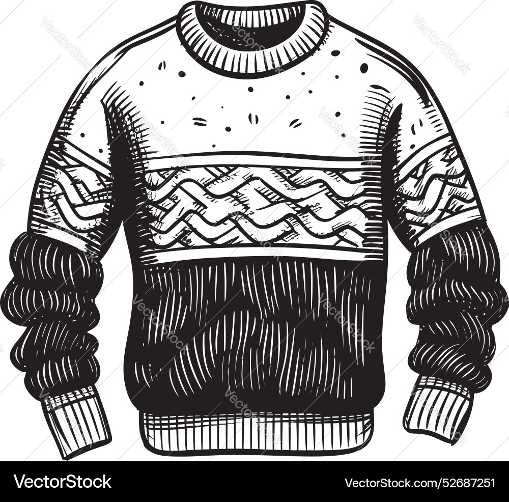 Chic minimalism black logo detailing on sweater Vector Image