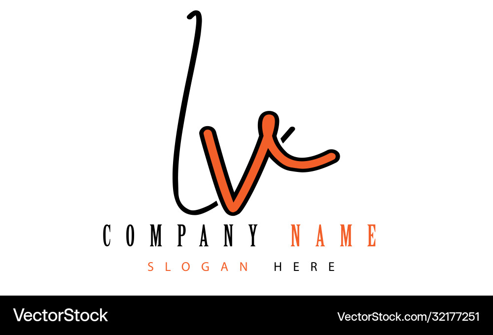 Lv logo Royalty Free Vector Image - VectorStock