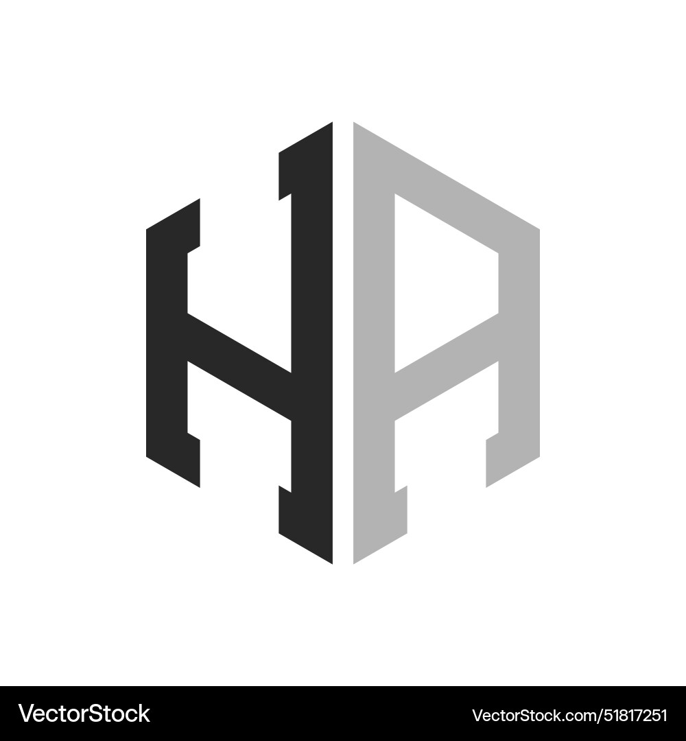 Modern unique hexagon letter ha logo design Vector Image