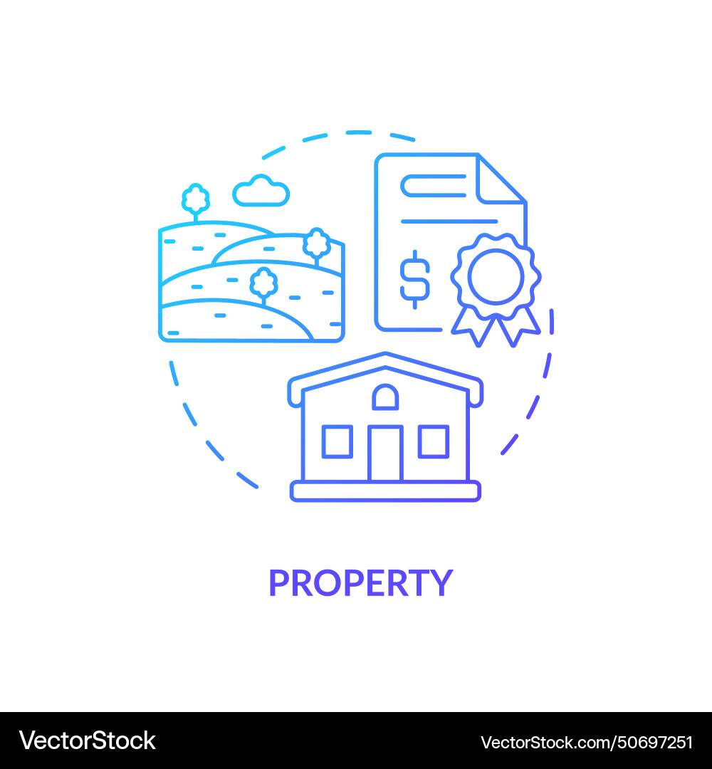 Property blue gradient concept icon Royalty Free Vector