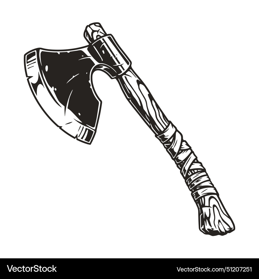 Sharp ax monochrome vintage emblem Royalty Free Vector Image