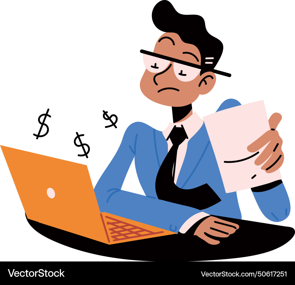 Tax day accountant man Royalty Free Vector Image