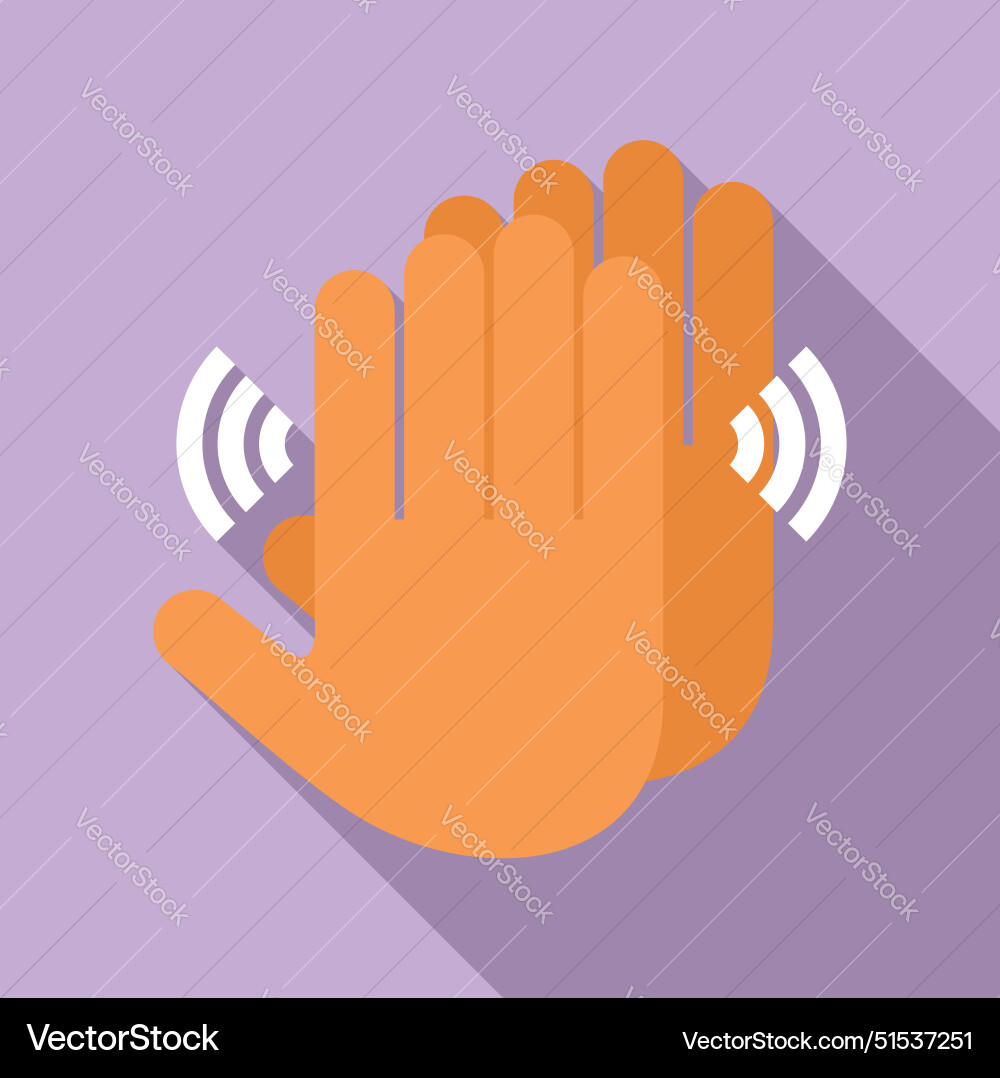 Two hands clapping making a sound wave Royalty Free Vector