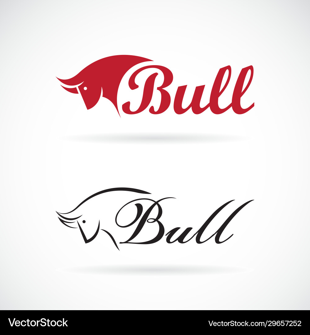 Bull head design and letters on white Royalty Free Vector