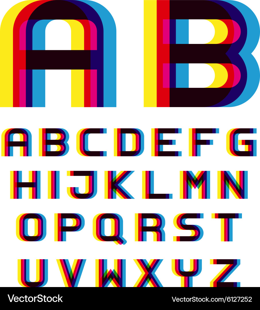 Eps10 distortion blur font alphabet letters Vector Image