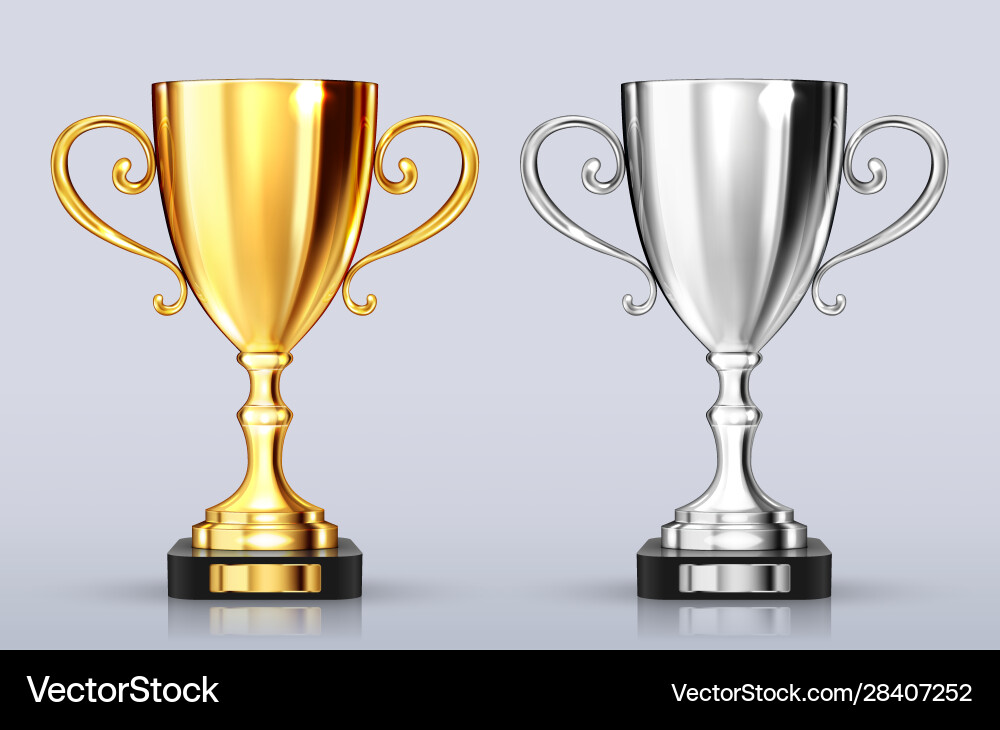 Gold and silver cup Royalty Free Vector Image - VectorStock