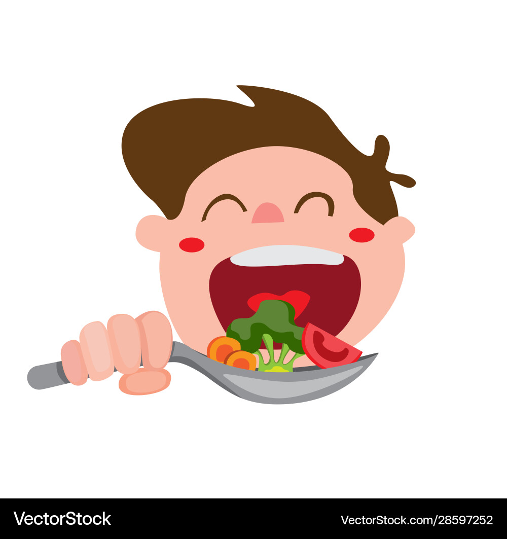 Happy Boy Holding Spoon Vector Images (over 120)
