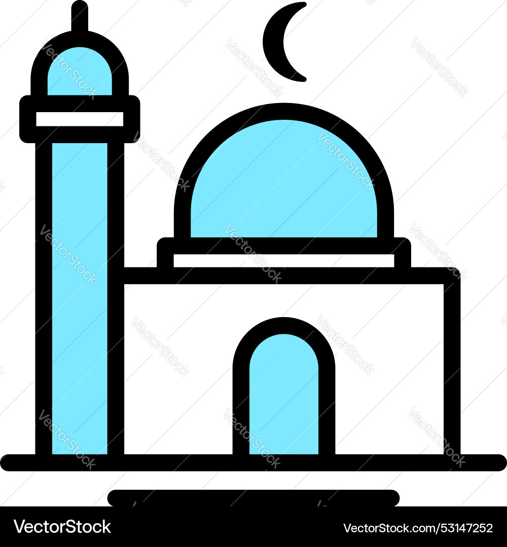 Icon building mosque muslim symbols editable file Vector Image