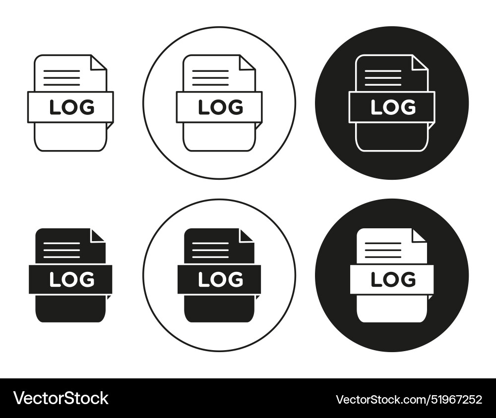 Log file flat line icon set log file thin line Vector Image