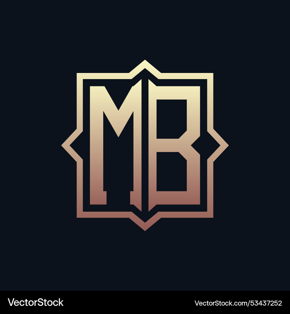 Luxury initial mb monogram logo design elegant Vector Image