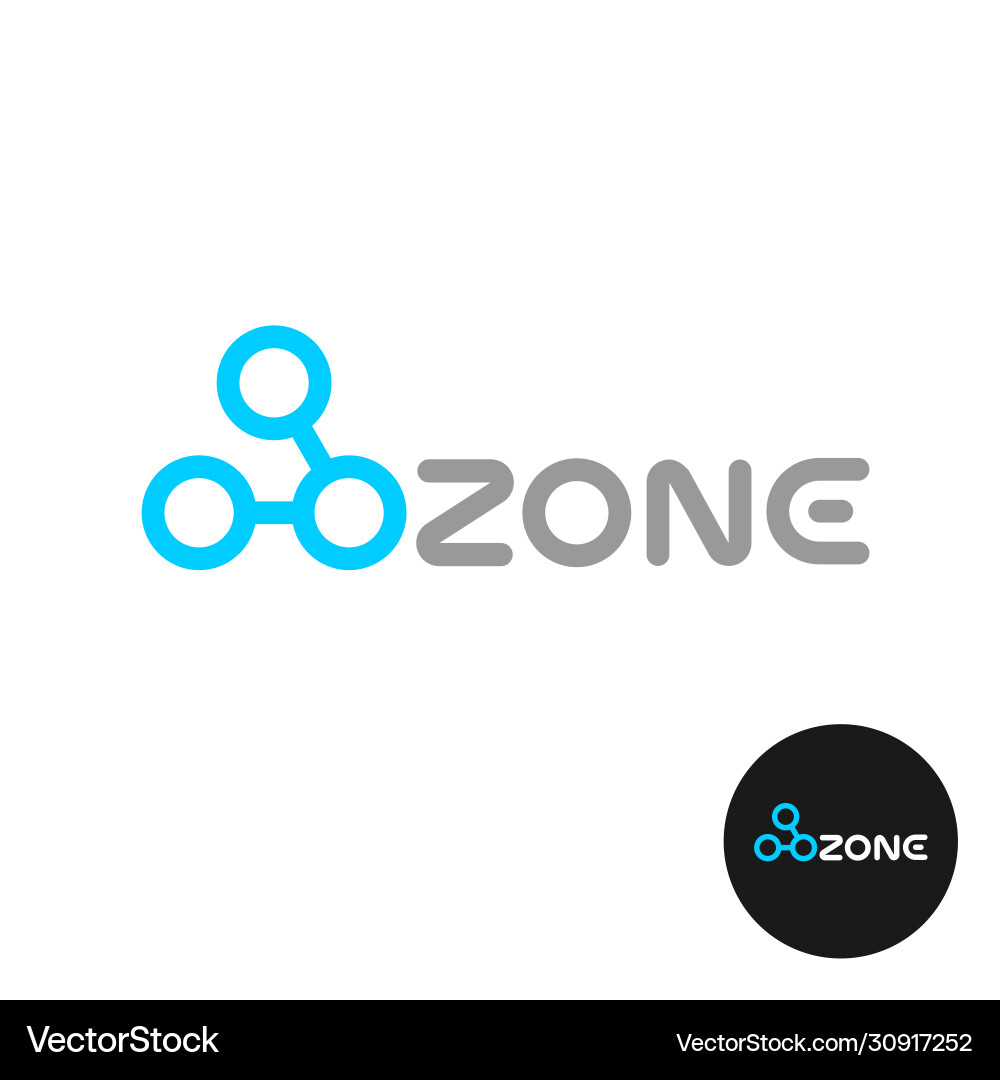 O3 Molecule Logo - Ozone Royalty Free Vector Image