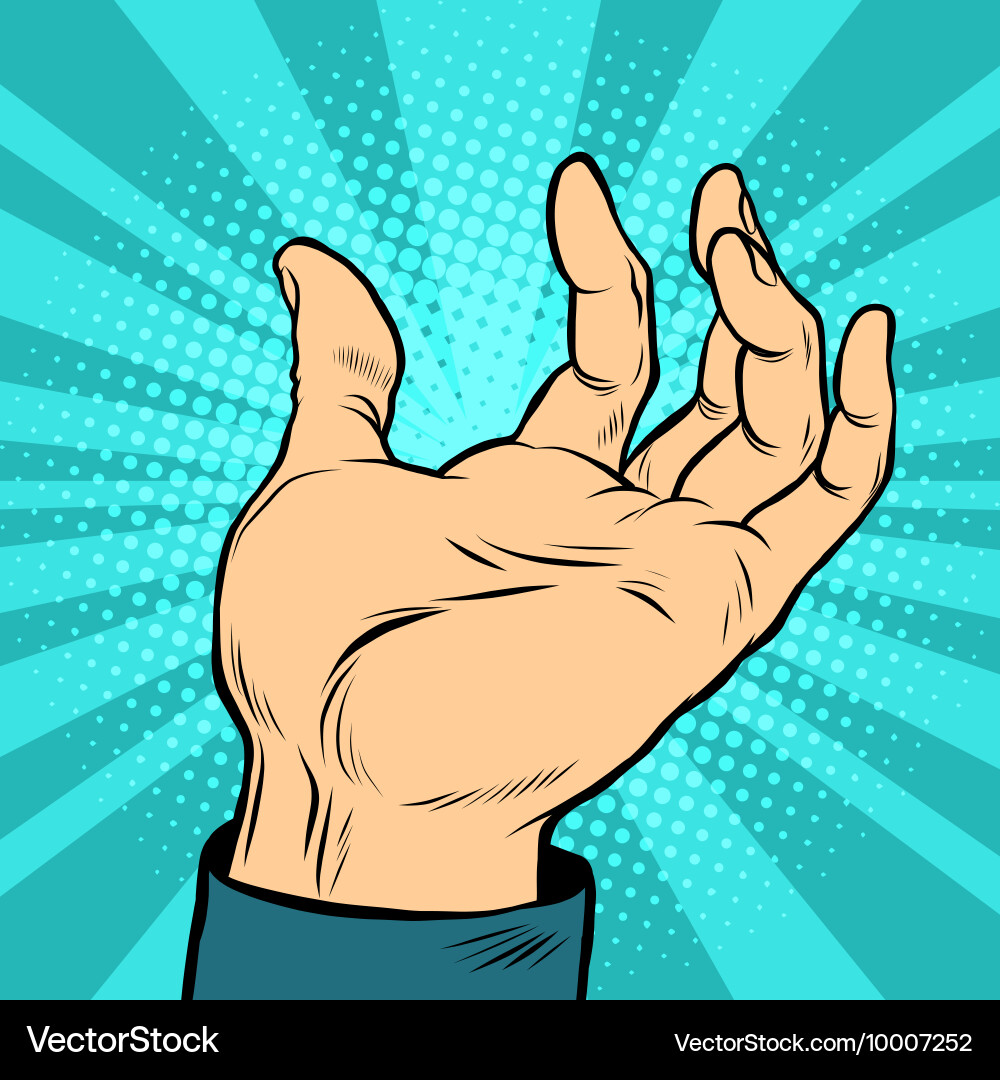 Open palm hands Royalty Free Vector Image - VectorStock