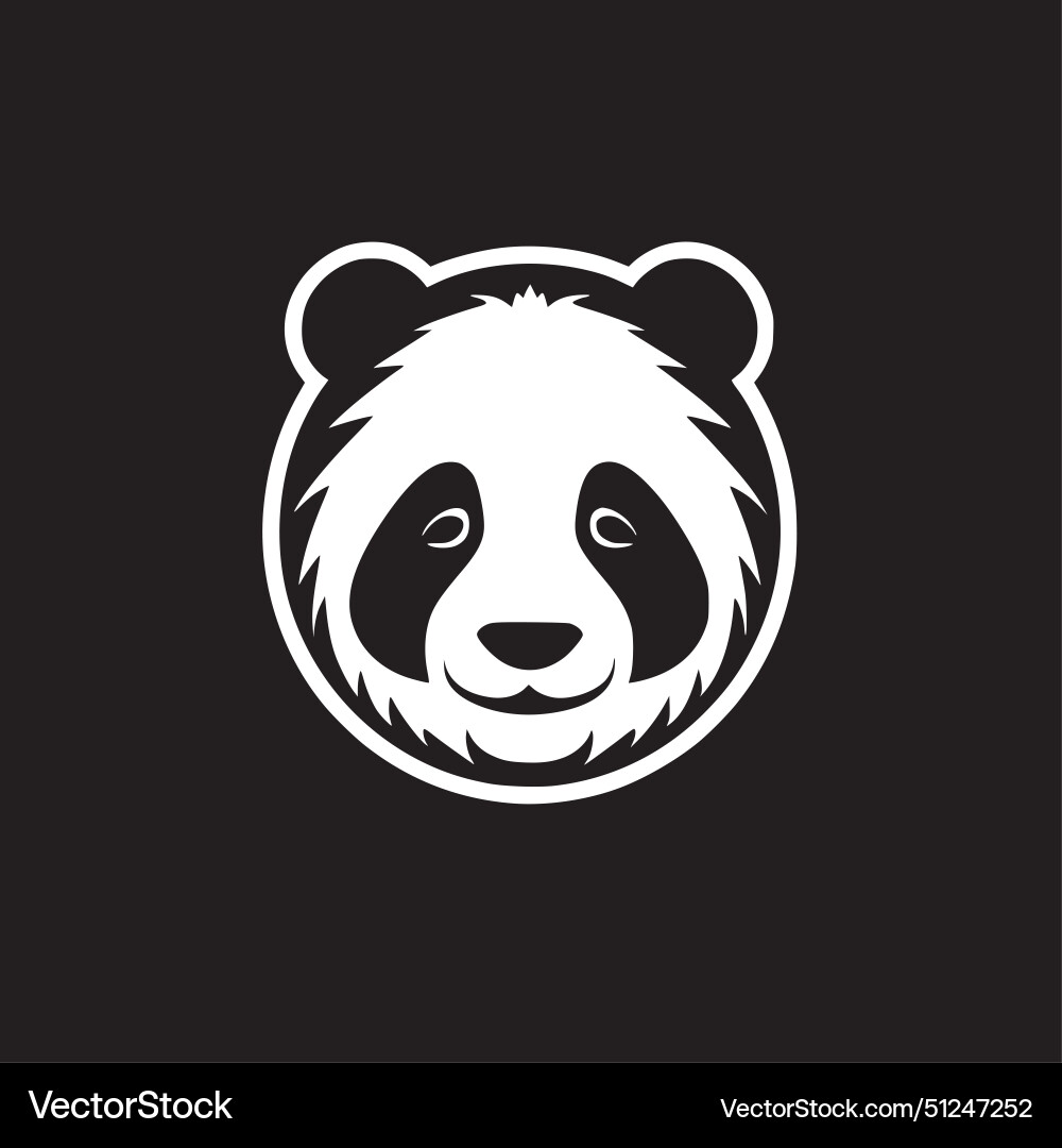 Panda - black and white Royalty Free Vector Image