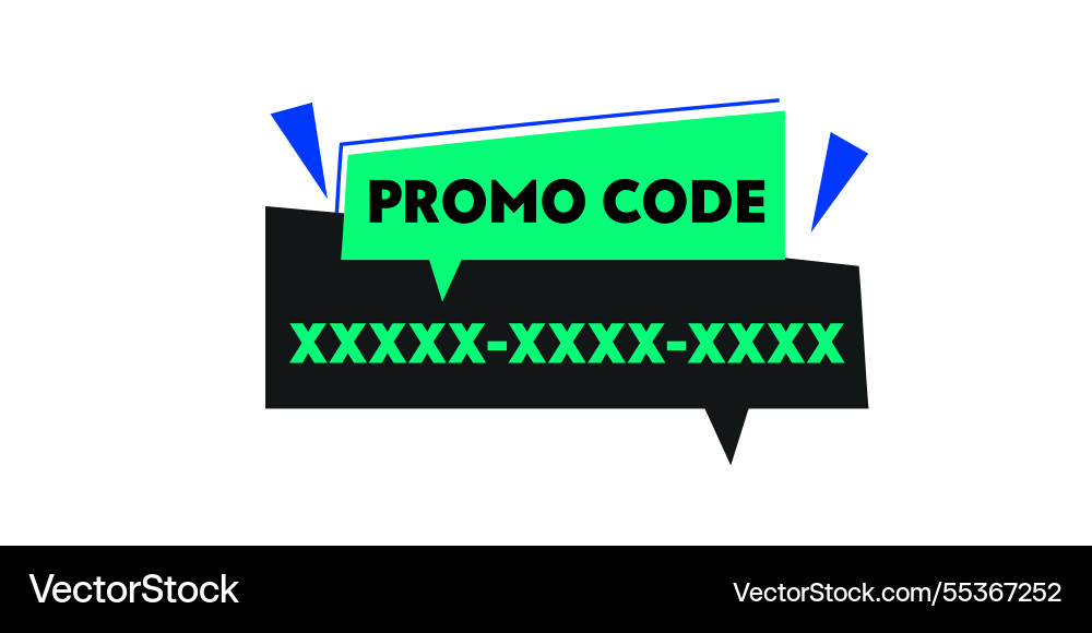 Promo code coupon label design use Royalty Free Vector Image