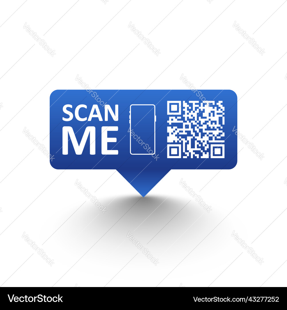 Qr code scan icon in flat style barcode Royalty Free Vector