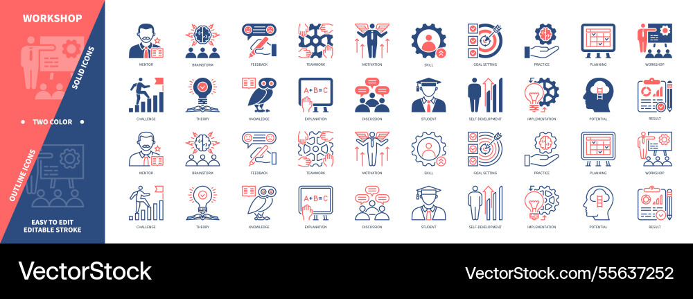 Workshop Icon Set - Goal Setting & Productivity