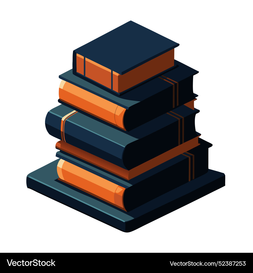 Books stack realistic Royalty Free Vector Image