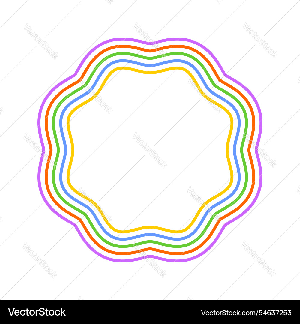Colorful round frame with wavy edges geometric Vector Image