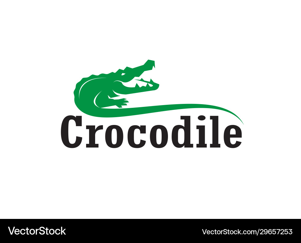 Crocodile design and letters on white Royalty Free Vector