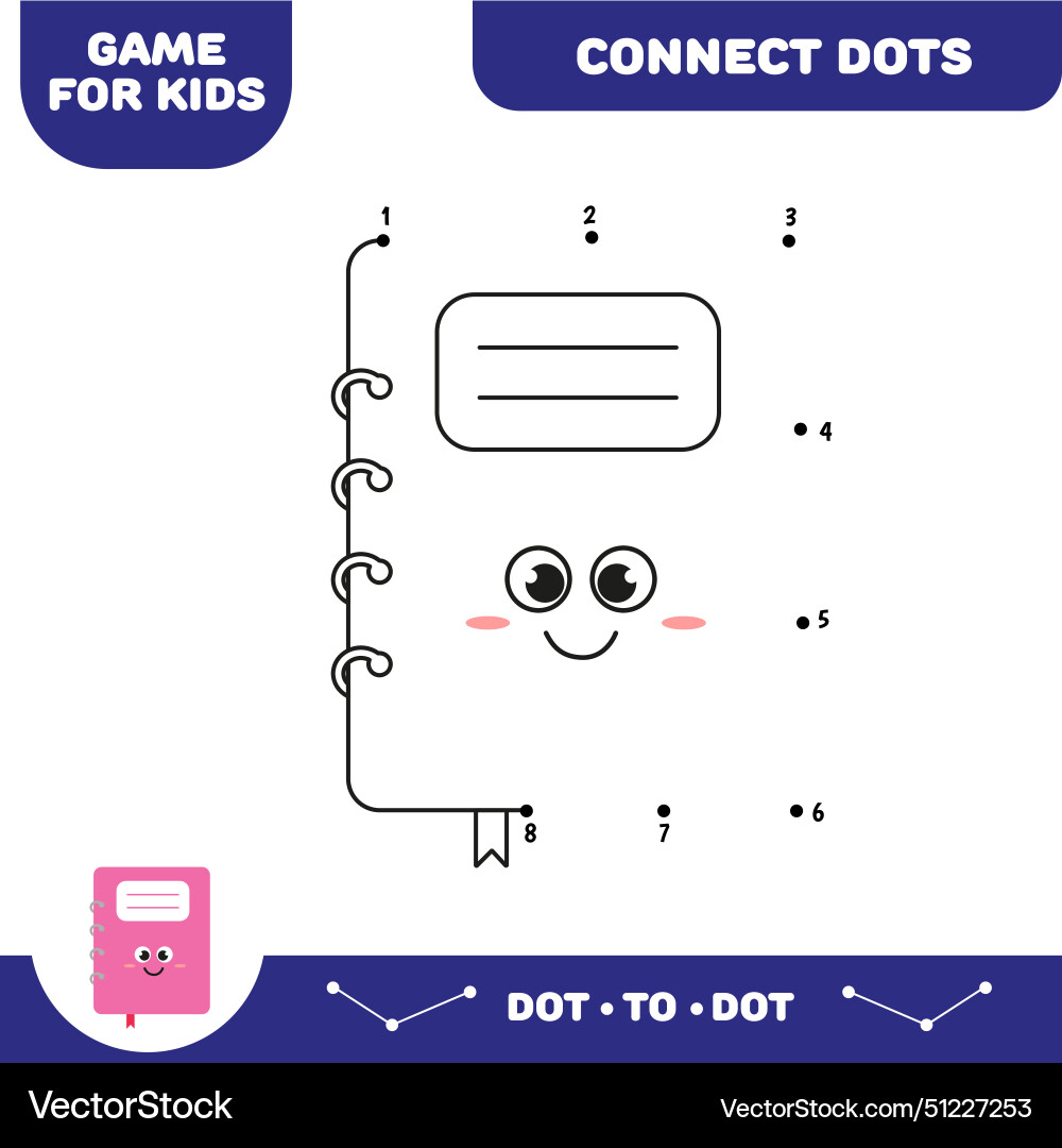 Dot to educational game for preschool kids Vector Image