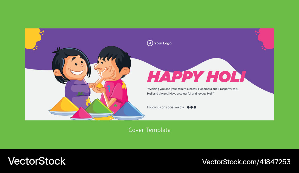 Happy holi banner design Royalty Free Vector Image