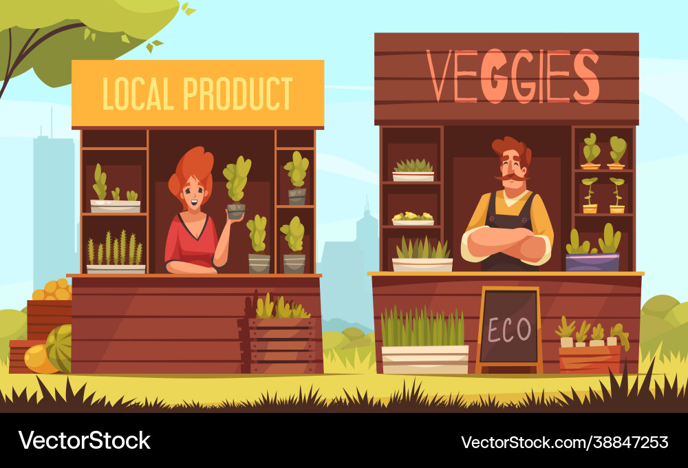 Local farmers market Royalty Free Vector Image