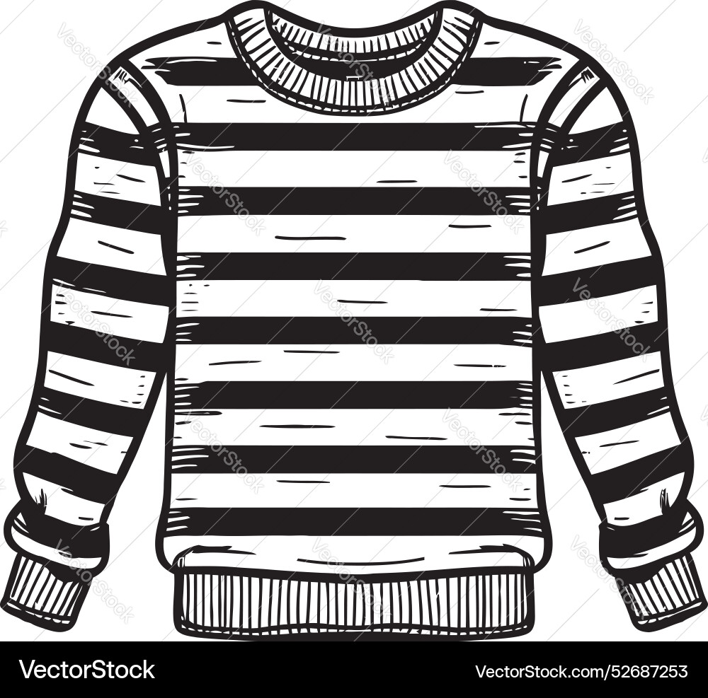 Modern classic sweater with signature black Vector Image