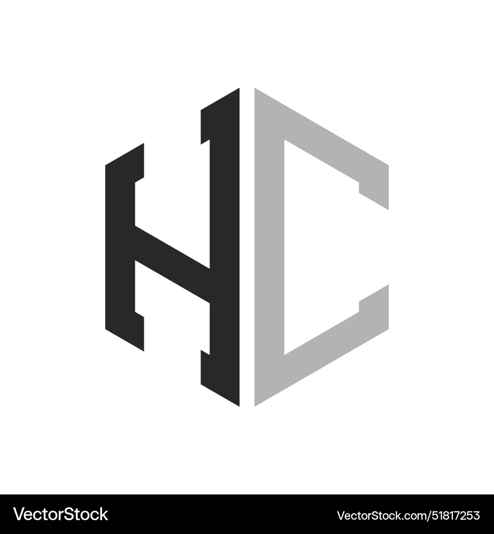 Modern unique hexagon letter hc logo design Vector Image