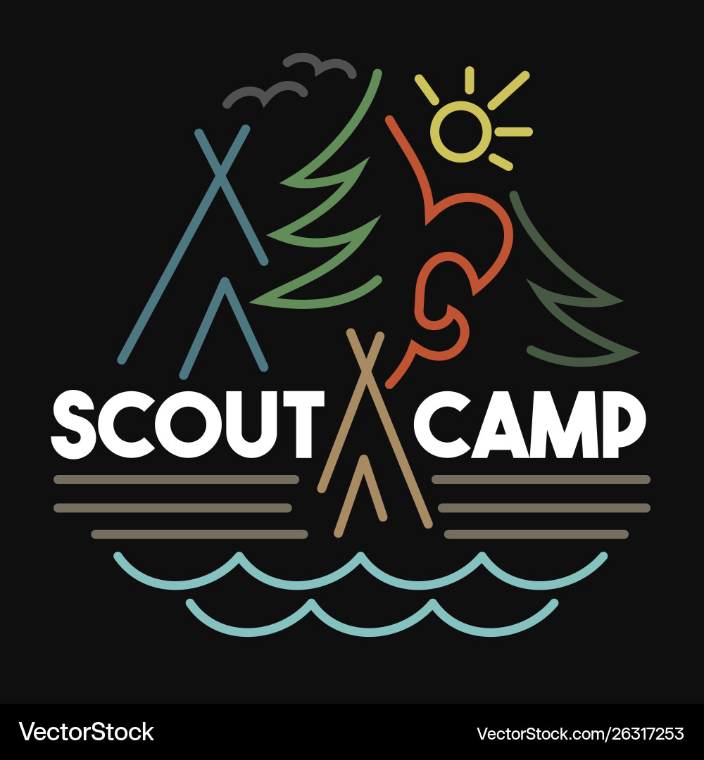 Scout camp Royalty Free Vector Image - VectorStock