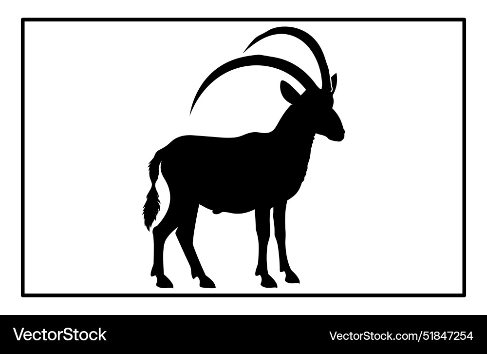 Alpine ibex silhouette Royalty Free Vector Image