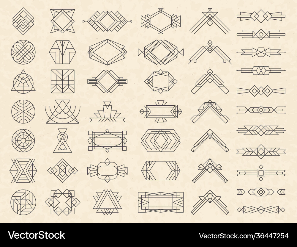 Art Deco Geometric Elements Royalty Free Vector Image