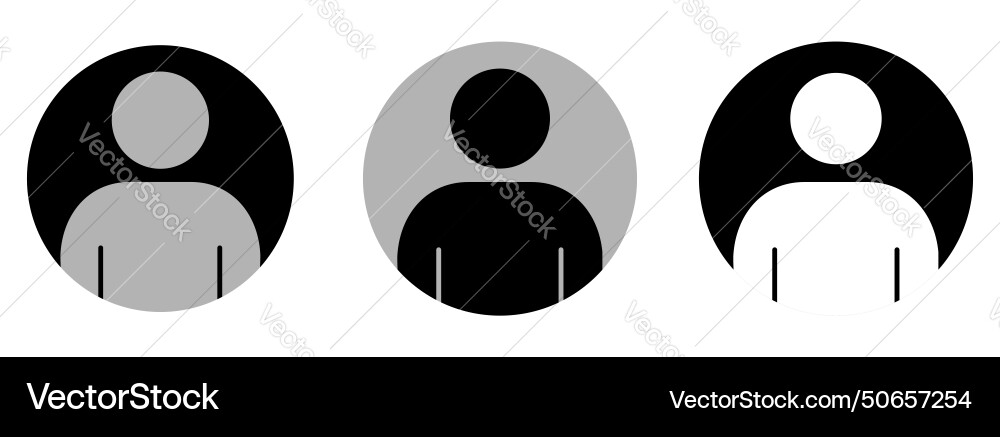 Avatar profile icon set social media user circle Vector Image