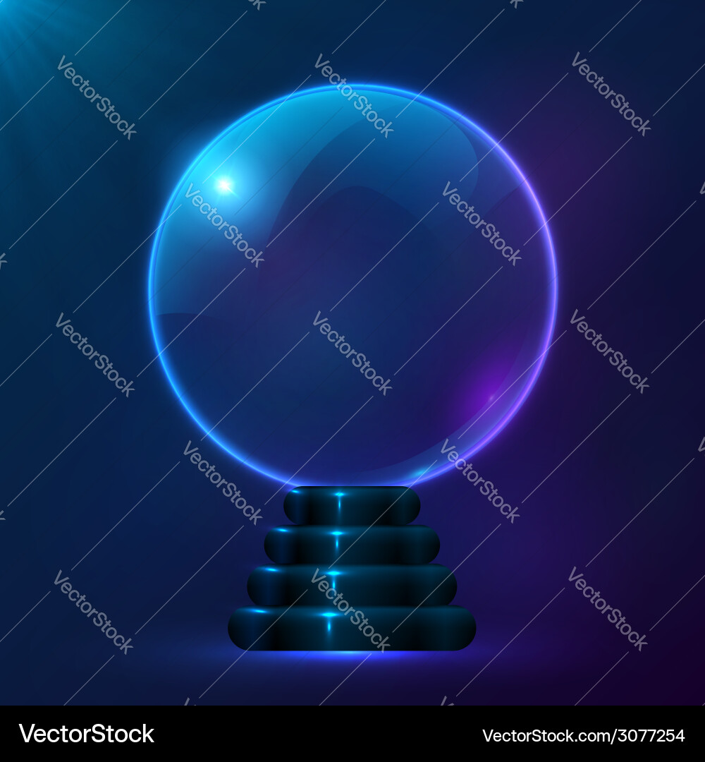 Blue magic spiritual ball Royalty Free Vector Image