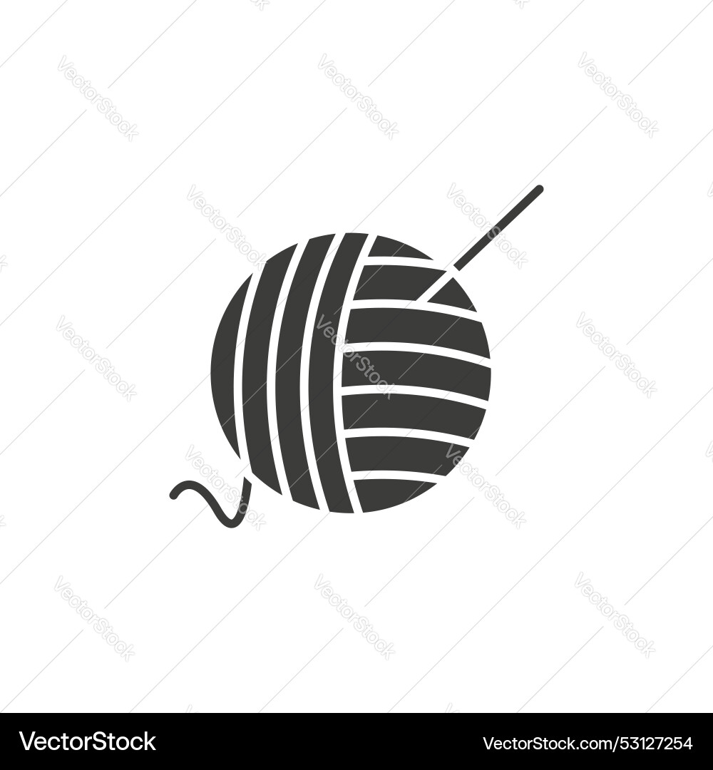 Crochet line icon isolated on white background Vector Image