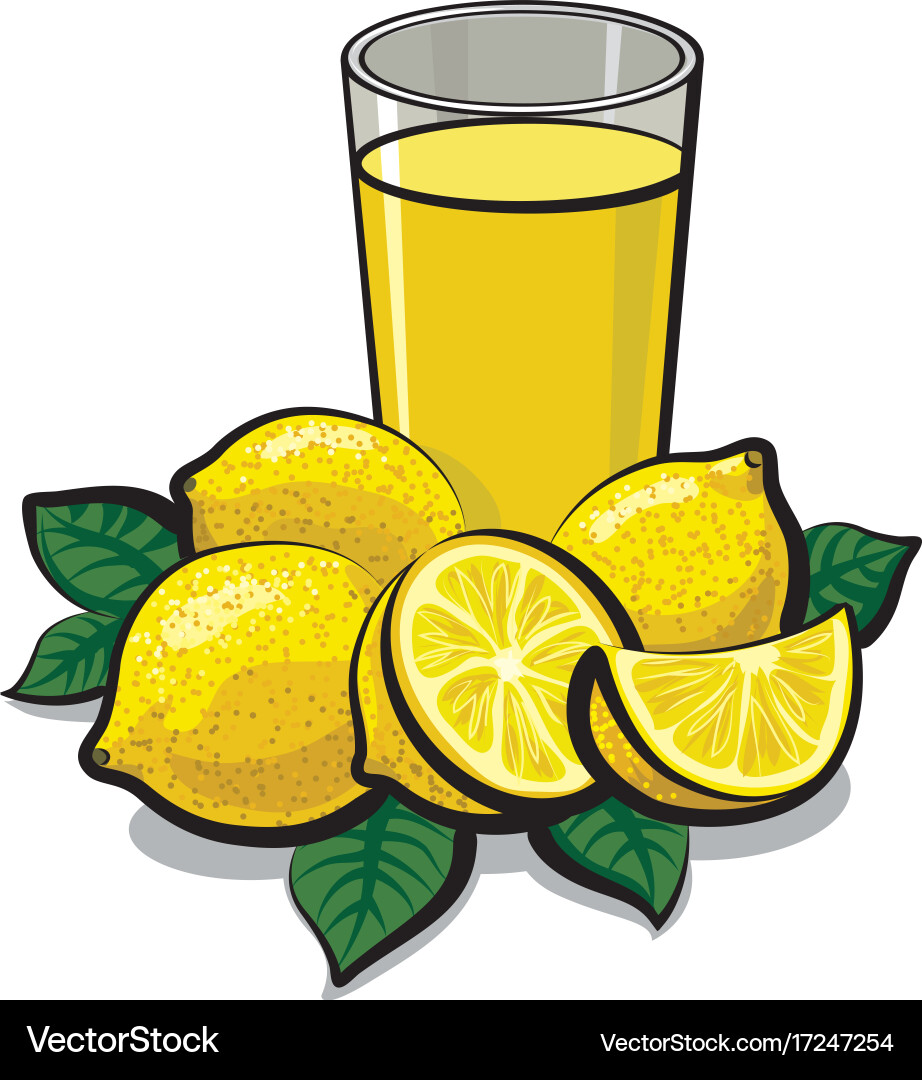 Fresh lemon juice Royalty Free Vector Image - VectorStock