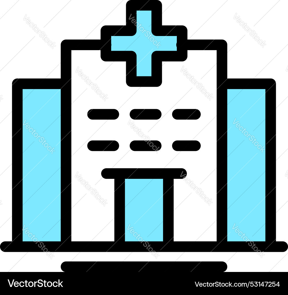 Icon building hospital symbols editable file Vector Image