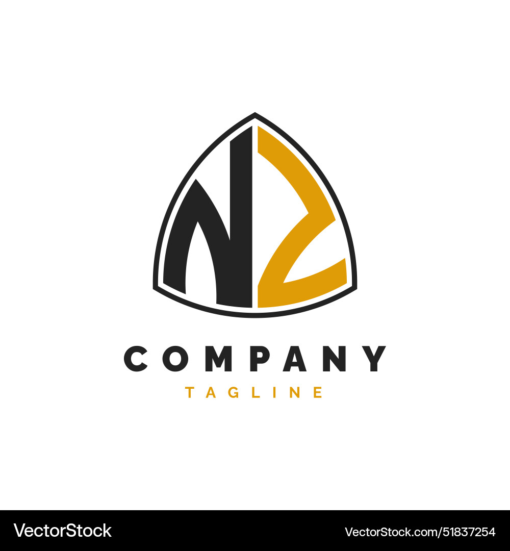 Initial letter nz logo design alphabet Royalty Free Vector