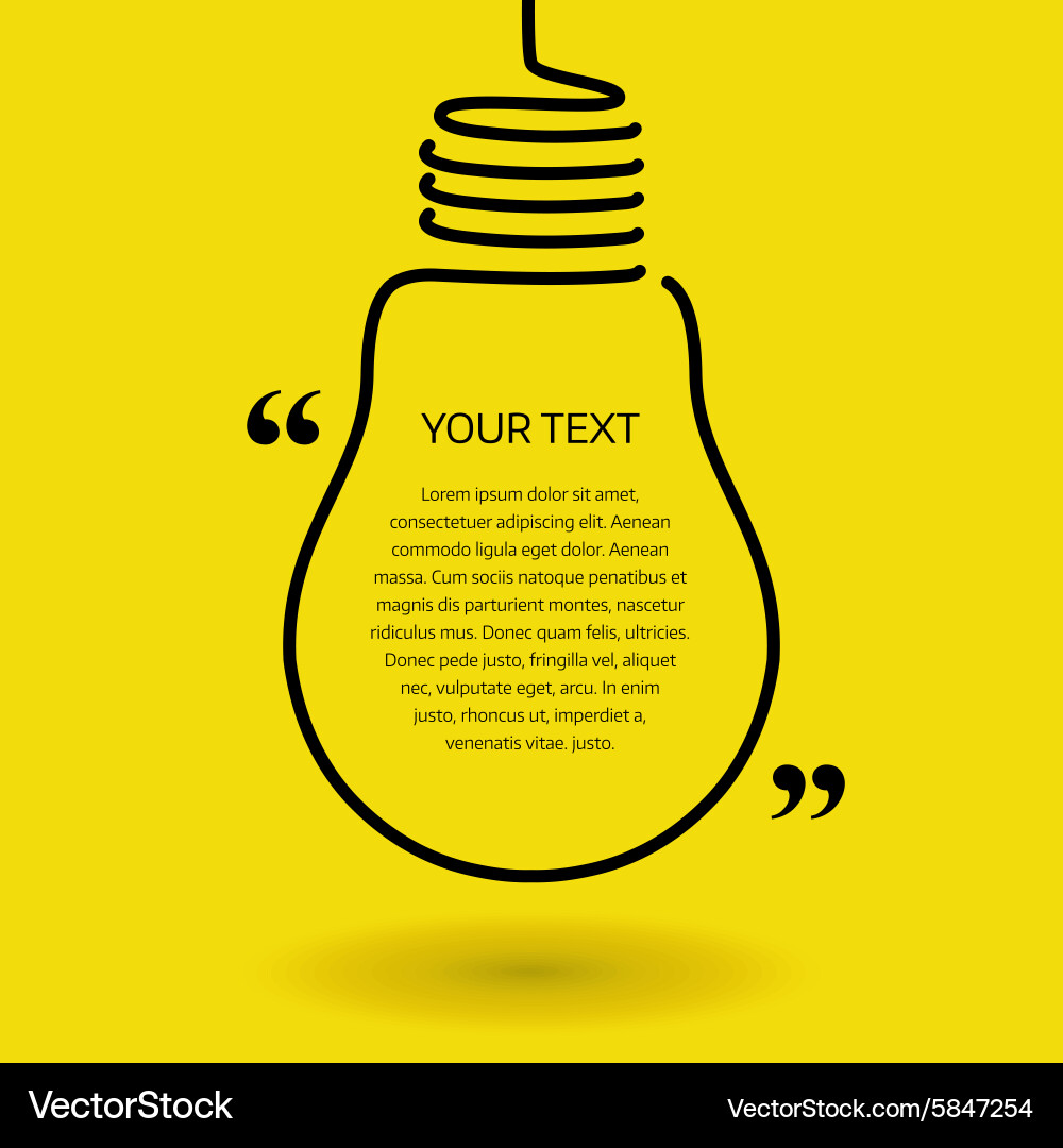 Lightbulb text bubble concept idea Royalty Free Vector Image