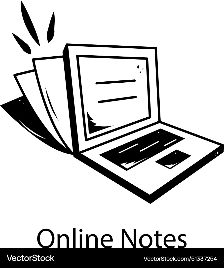 Online notes Royalty Free Vector Image - VectorStock
