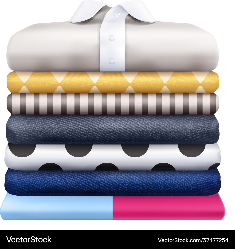 Stack of clothes composition Royalty Free Vector Image