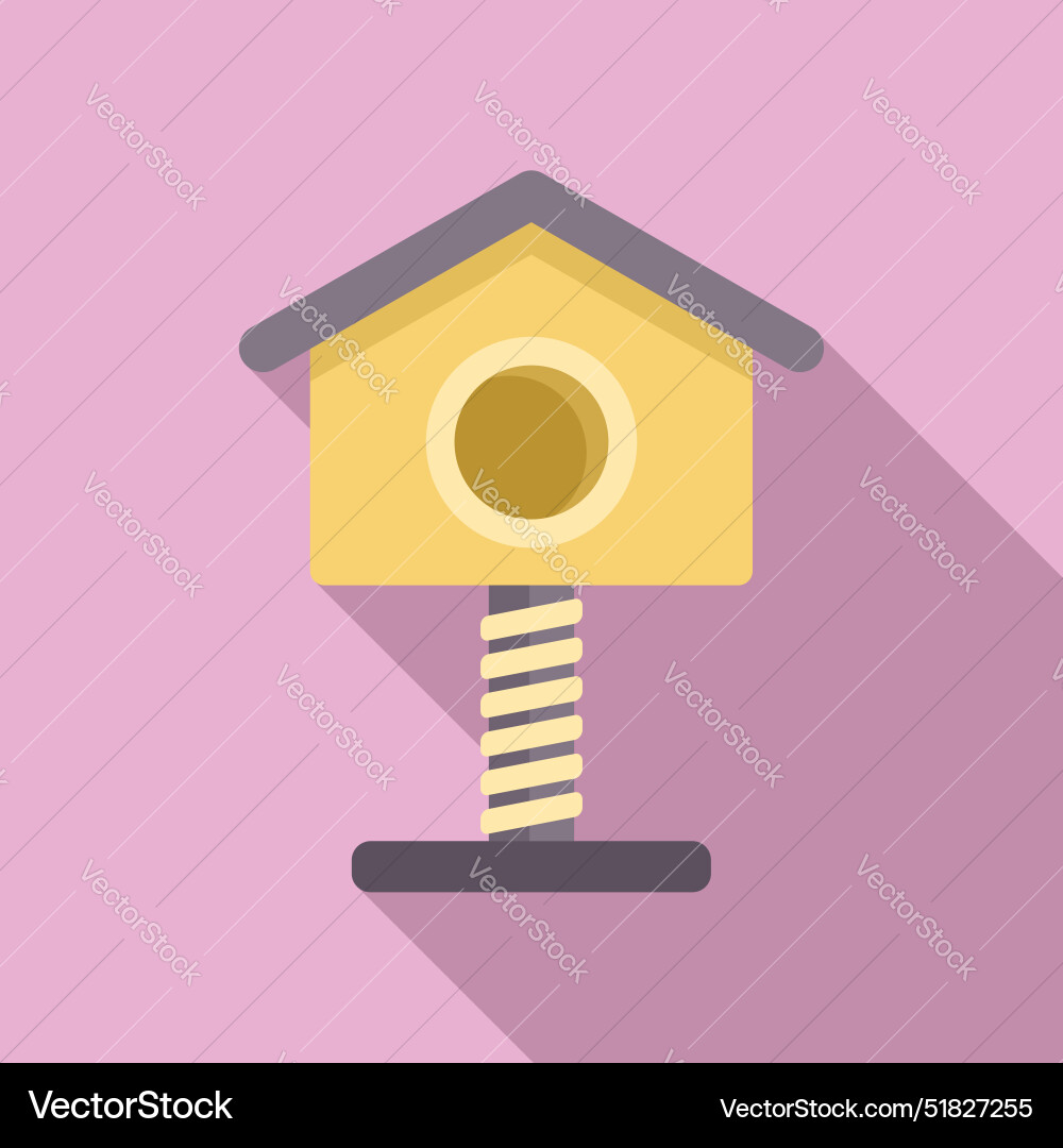 Cat house scratching post icon flat style Vector Image