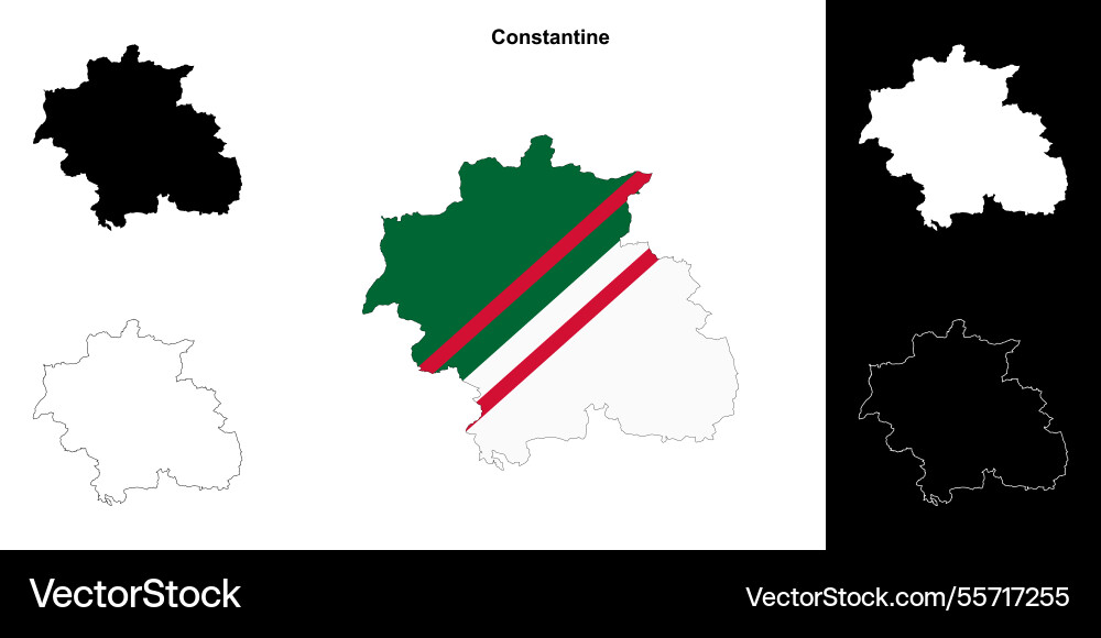 Constantine outline map Royalty Free Vector Image