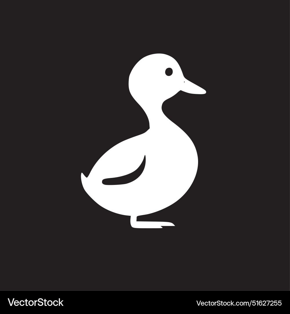 Duck - black and white isolated icon Royalty Free Vector