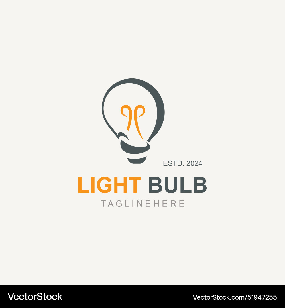Light bulb creative lamp logo icon and business Vector Image