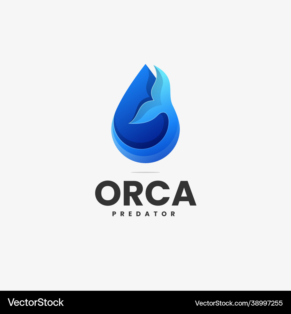 Logo orca tail gradient colorful style Royalty Free Vector