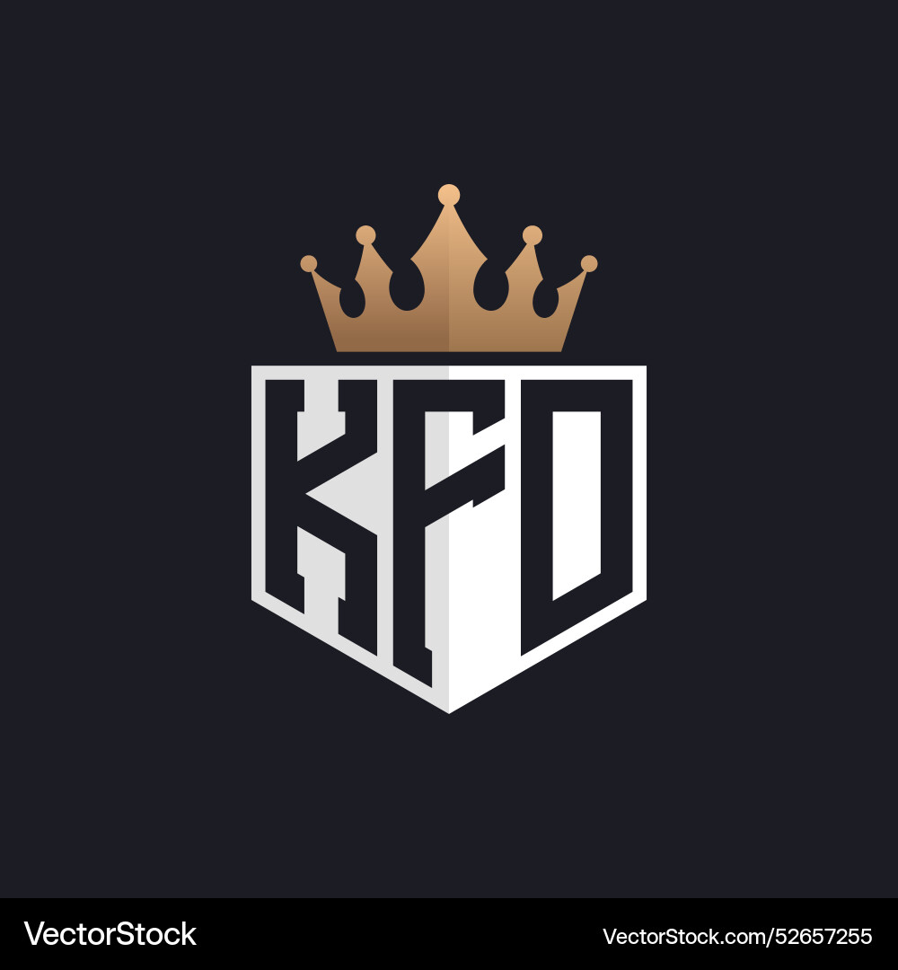 Luxury kfd logo with crown elegant initials Vector Image