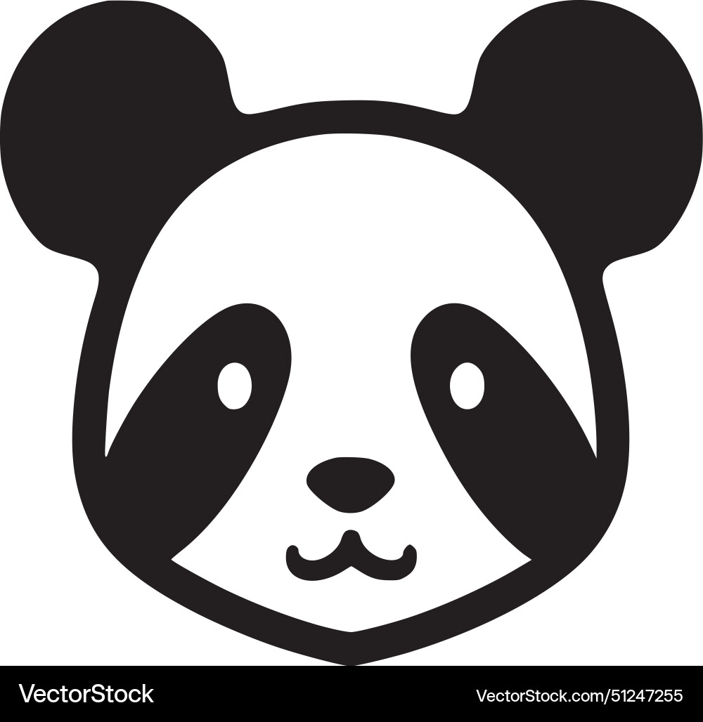 Panda - black and white Royalty Free Vector Image