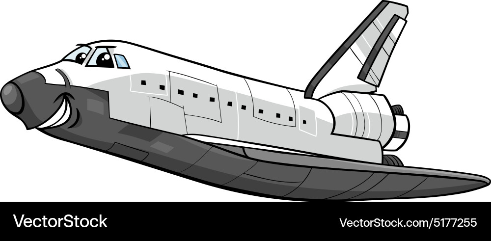 Space shuttle cartoon Royalty Free Vector Image