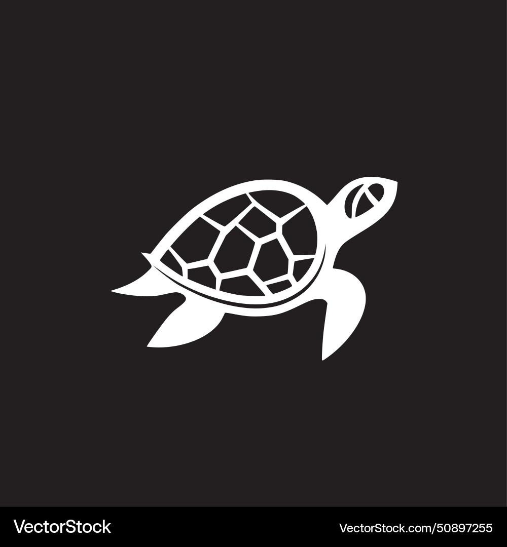 Turtle - minimalist and flat logo Royalty Free Vector Image