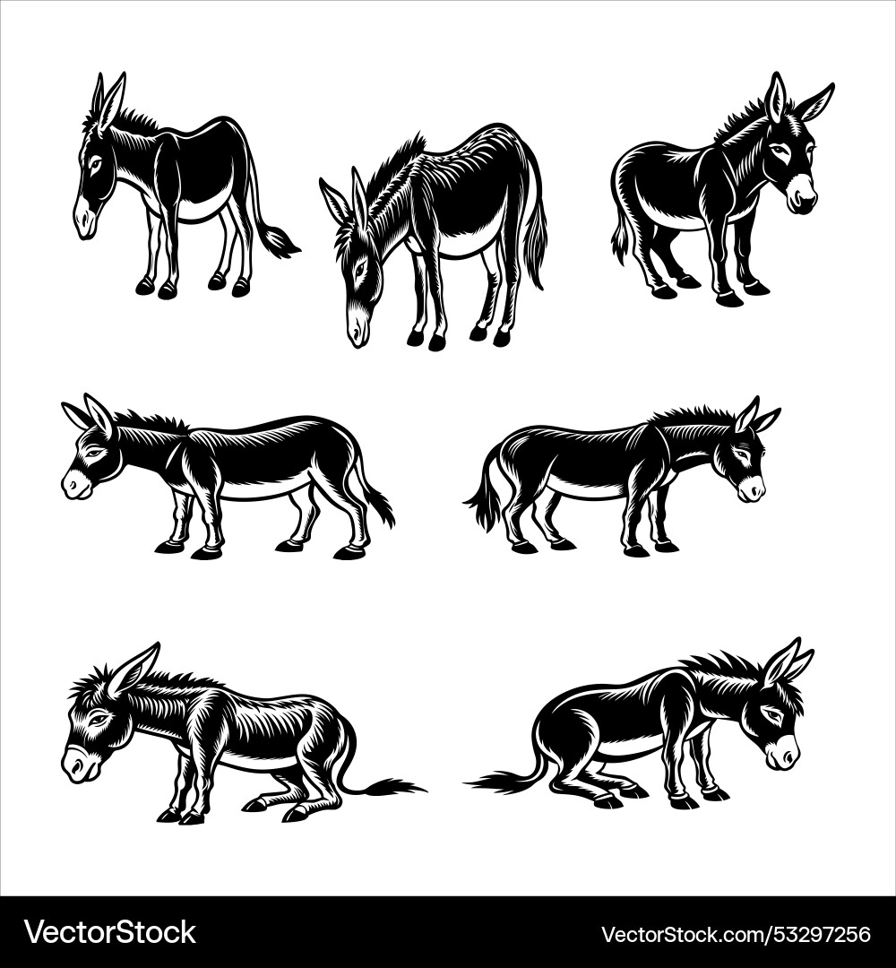 Donkey kneeling svg Royalty Free Vector Image - VectorStock